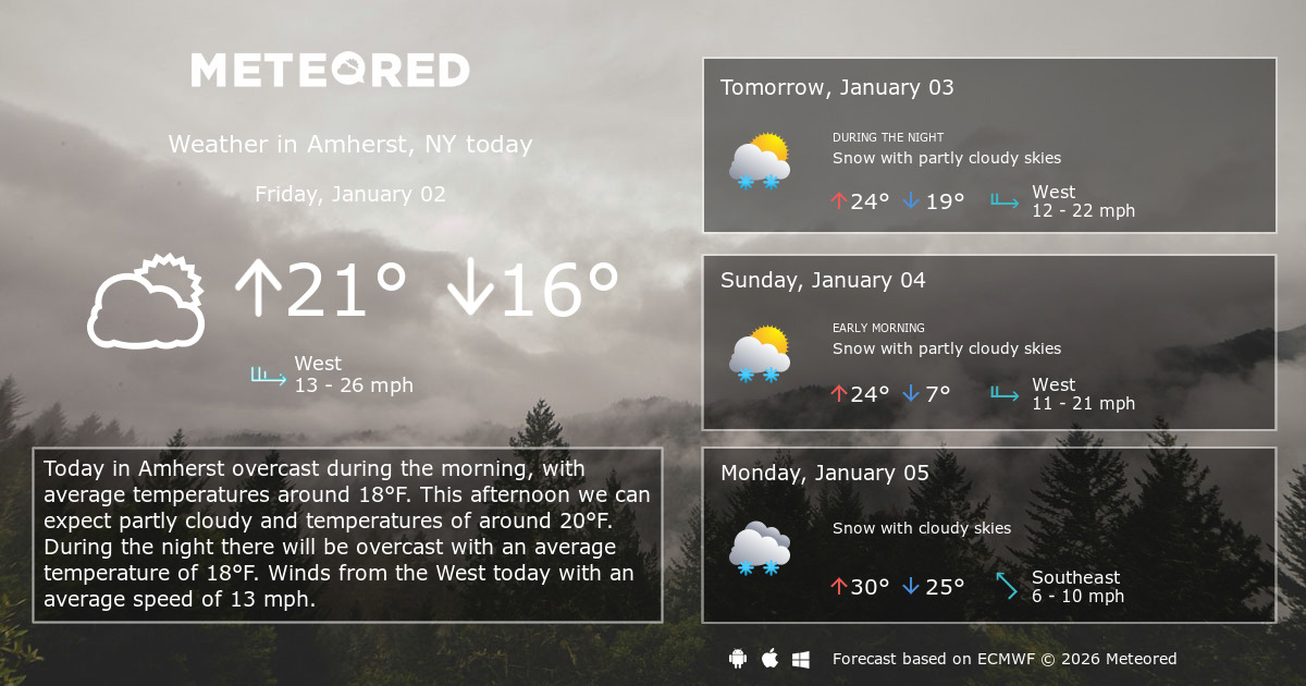 Amherst, NY Weather 14 days - Meteored US