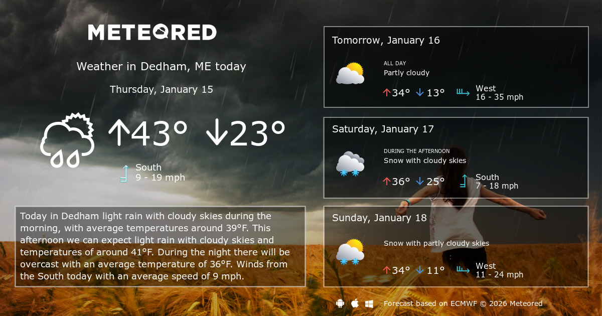 Dedham, ME Weather 14 days - Meteored