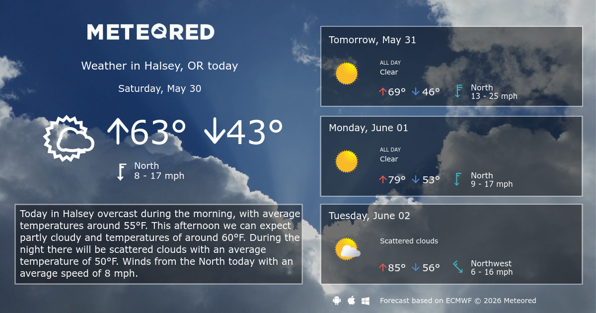 Halsey, OR Weather 14 days - Meteored US