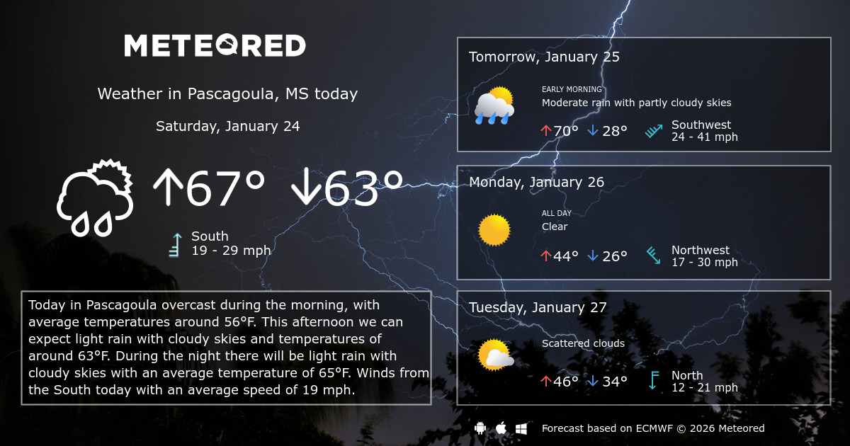 Pascagoula, MS Weather 14 days - Meteored