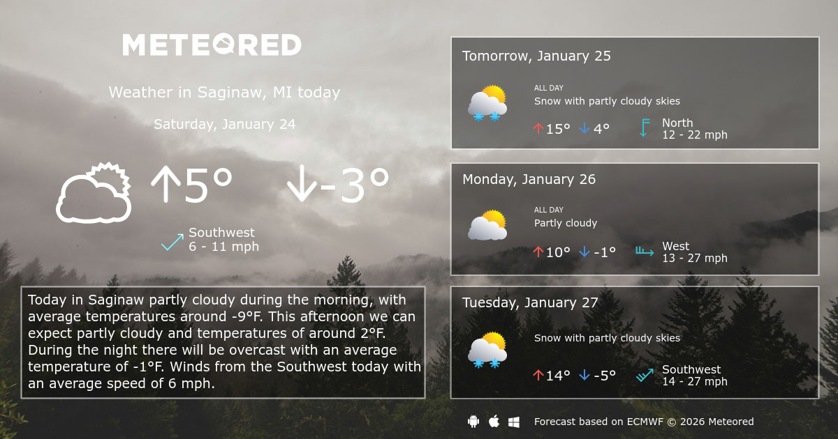 Saginaw, MI Weather 14 days - Meteored US