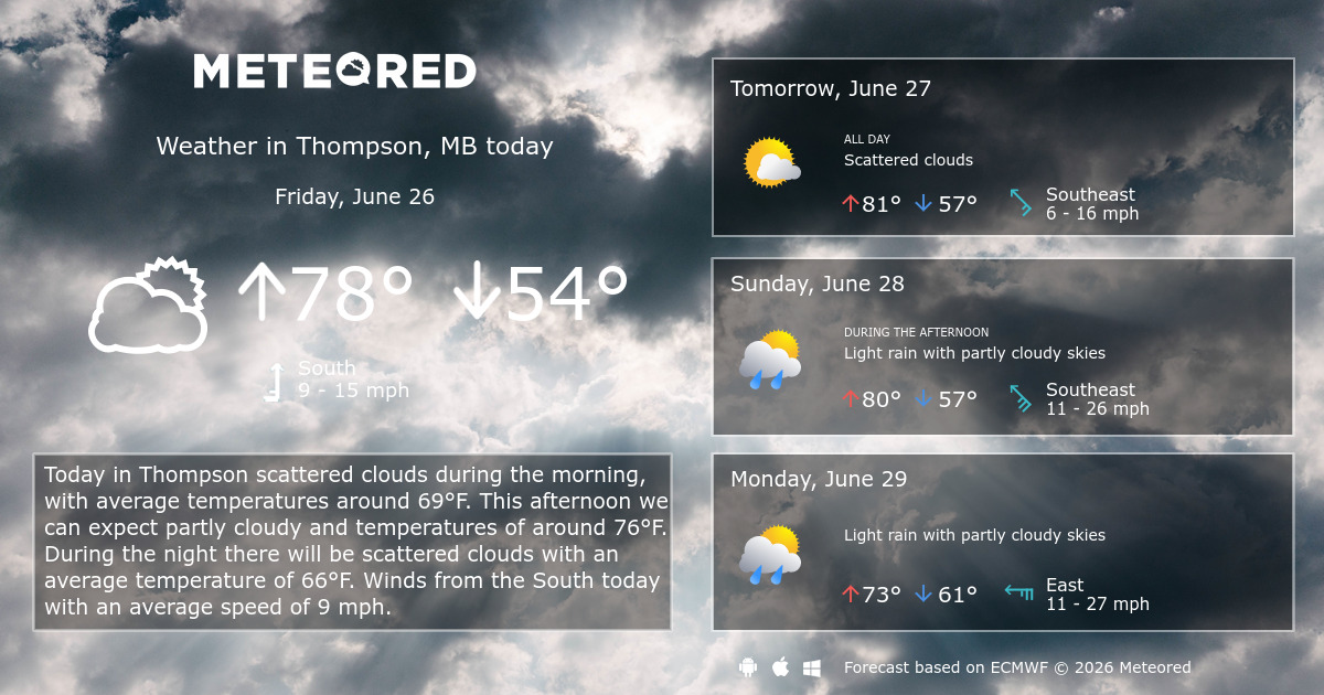 Thompson, MB Weather 14 days - Meteored US