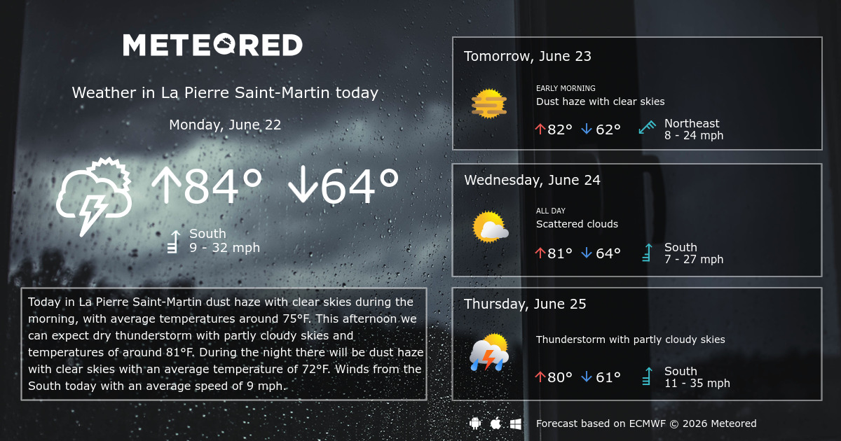 La Pierre Saint-Martin Weather 14 days - Meteored US