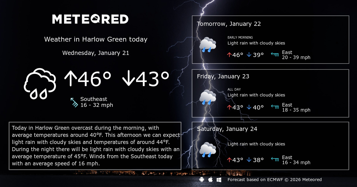 Harlow Green Weather 14 days - Meteored