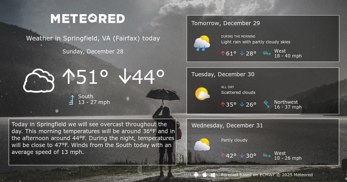 Springfield, VA (Fairfax) Weather 14 days - Meteored