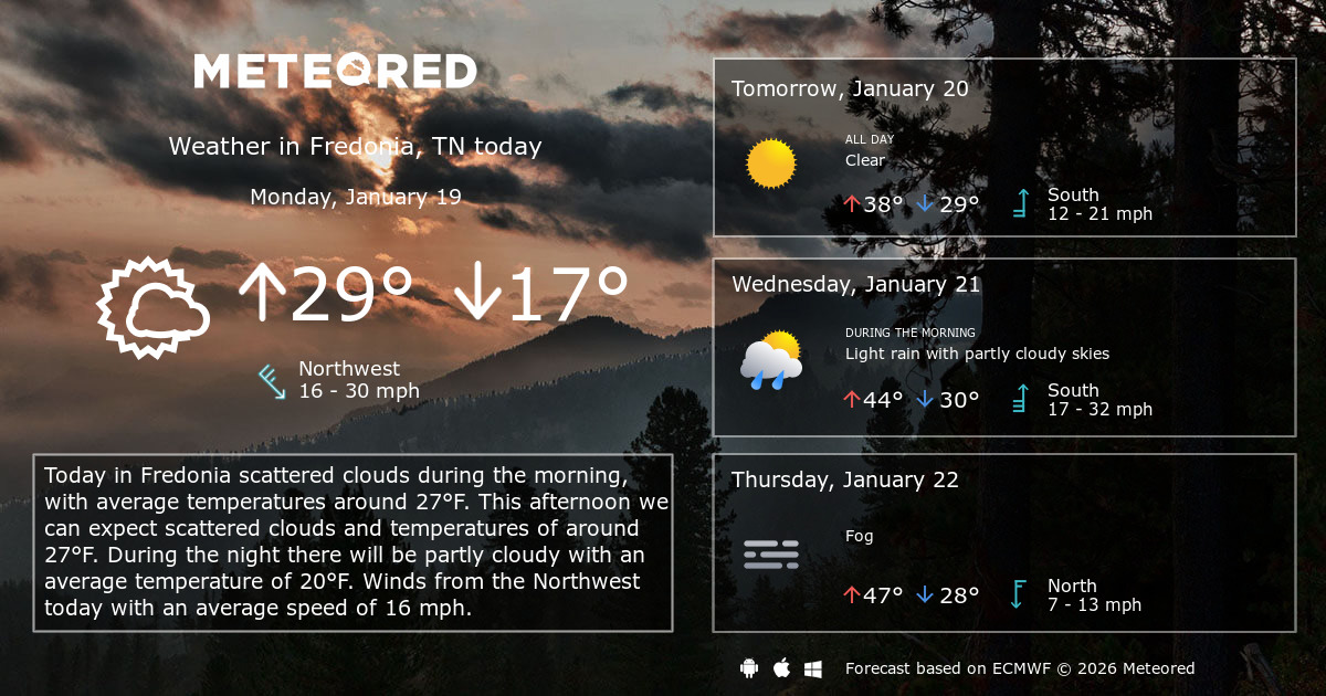Fredonia, TN Weather 14 days - Meteored