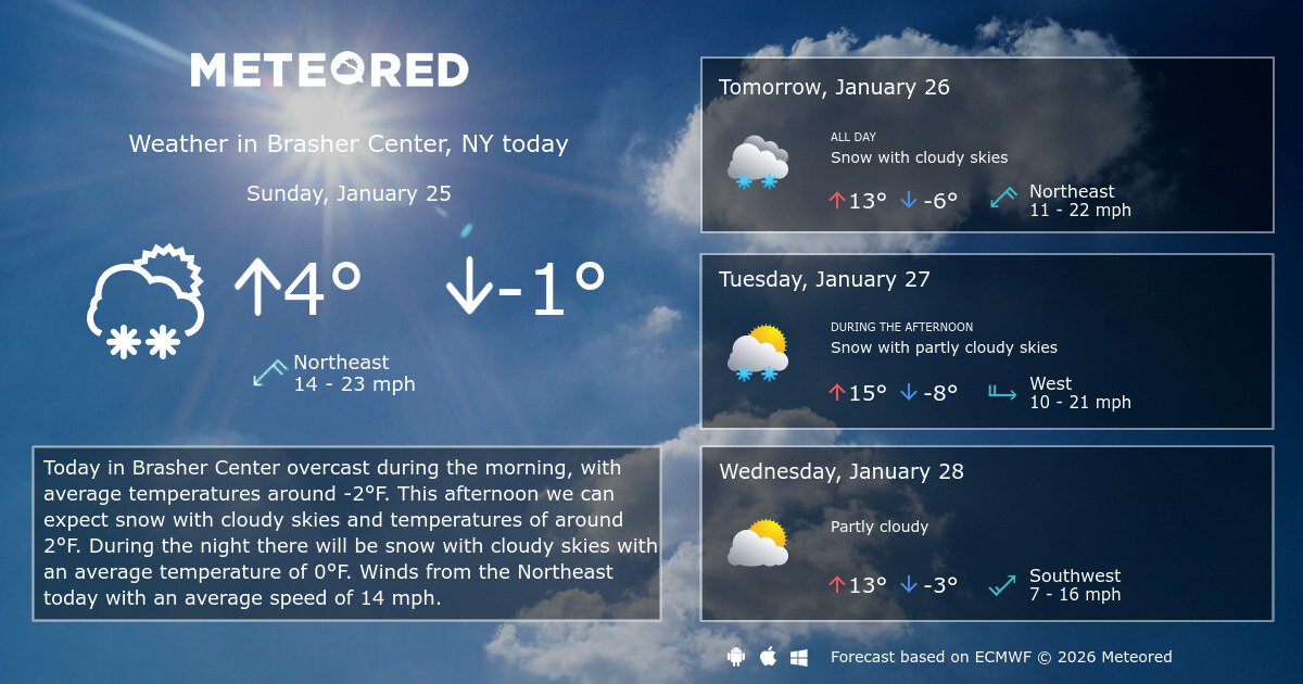 Brasher Center, NY Weather 14 days - Meteored